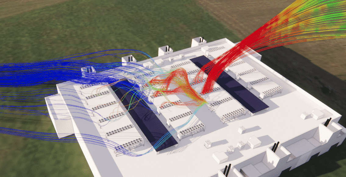 External CFD simulation for data centers: study of thermal plumes